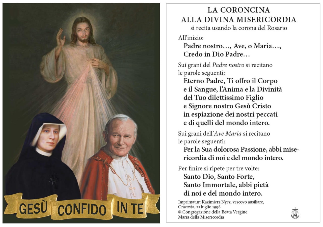 (IT) Immaginetta - Gesù Misericordioso, Giovanni Paolo II, Suor ...