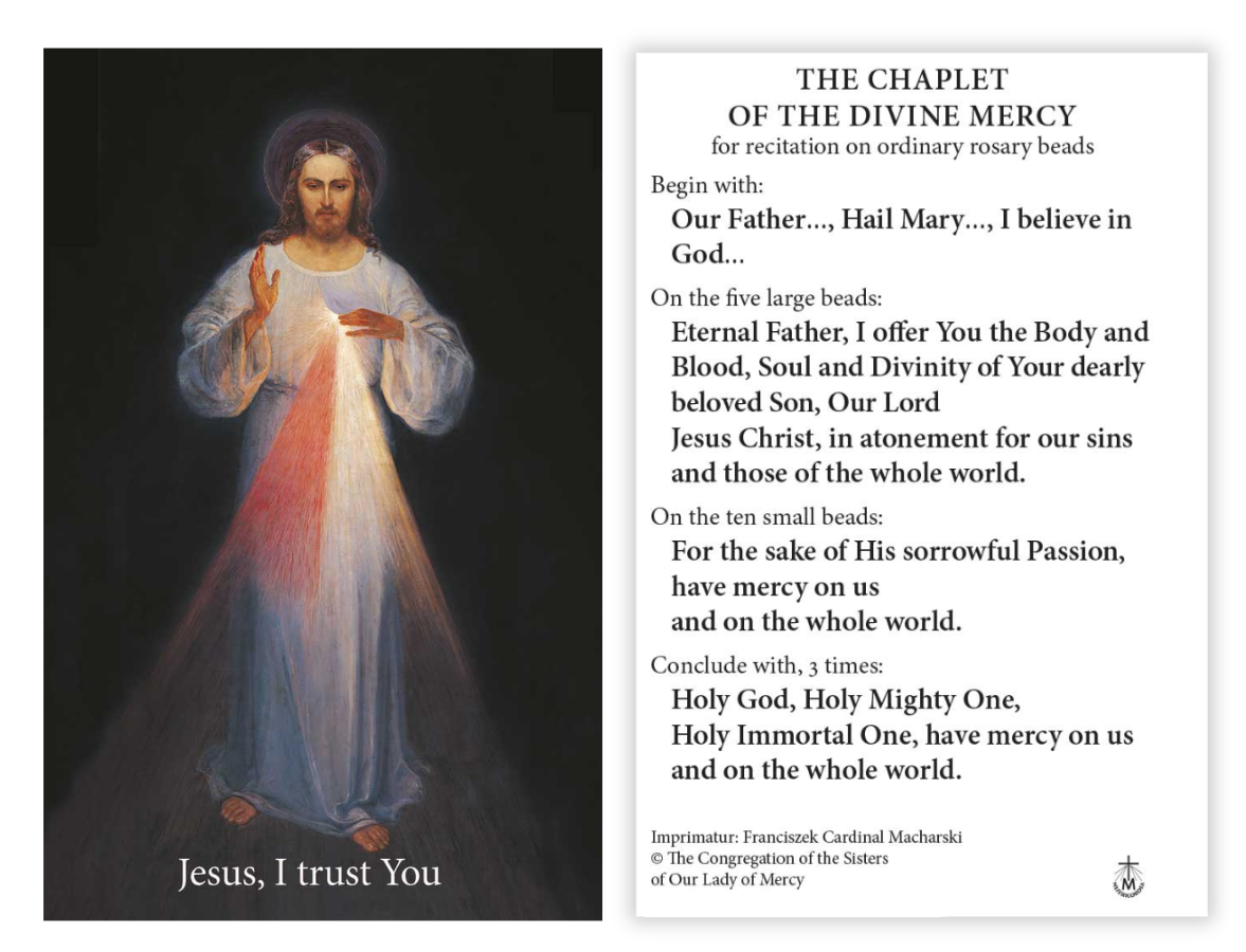 (EN) Prayer card - Merciful Jesus of Vilnius (Chaplet) Sklep z ...